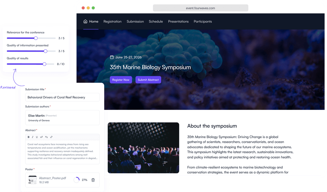 Modern Conference Software for Academics - Fourwaves